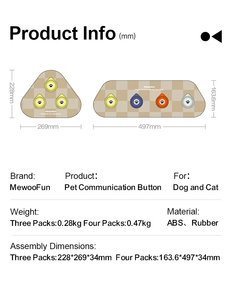 Mewoofun Talking Button Dog Recordable Answer Sound Button Voice ...