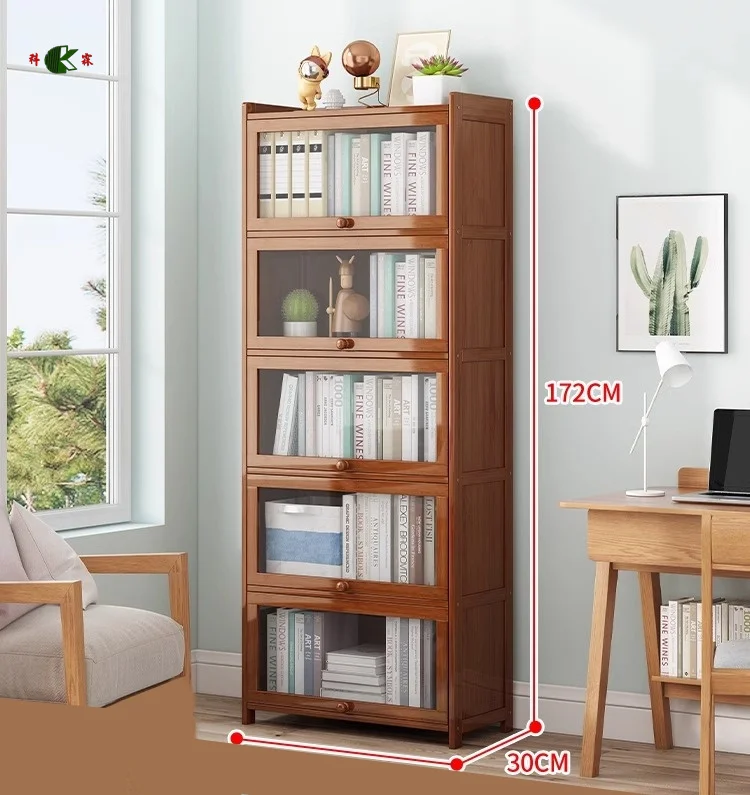 German Bookshelf Floor Stand Integrated Wall Leaning Minimalist Style ...