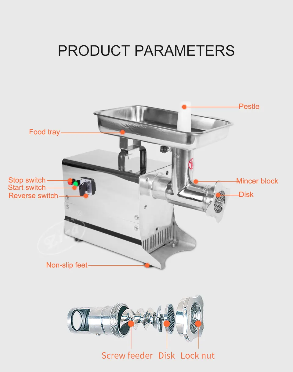 Electric Meat Grinder Meat Mincer Electric Set Auger Sausage Aluminium ...