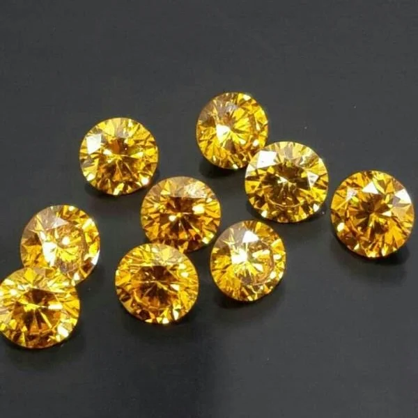 Heart Round Shape Vivid Green Fancy Yellow Lab Grown Gemstones ...