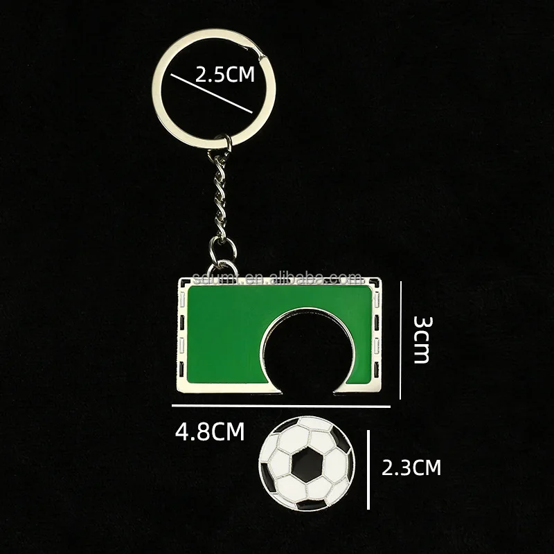 Removable Football Keychains Metal Coin Holder Soccer Field Keychain ...