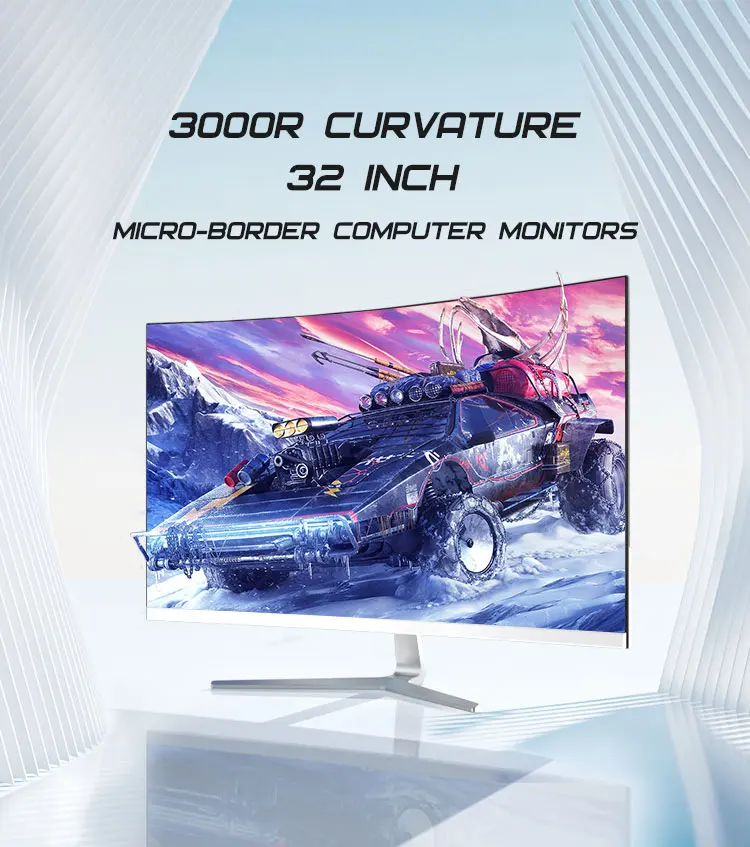 Super Wide Led Screen Gaming Pc Monitor 3000r Curved 1080p 27 31.5 32 ...