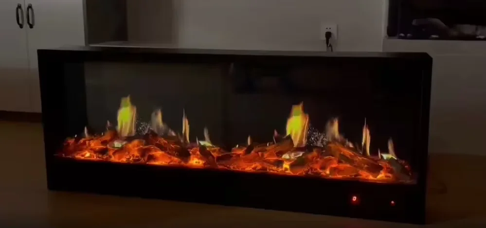 Modern LCD Electric Fireplace - Real Electronic Fire Simulation