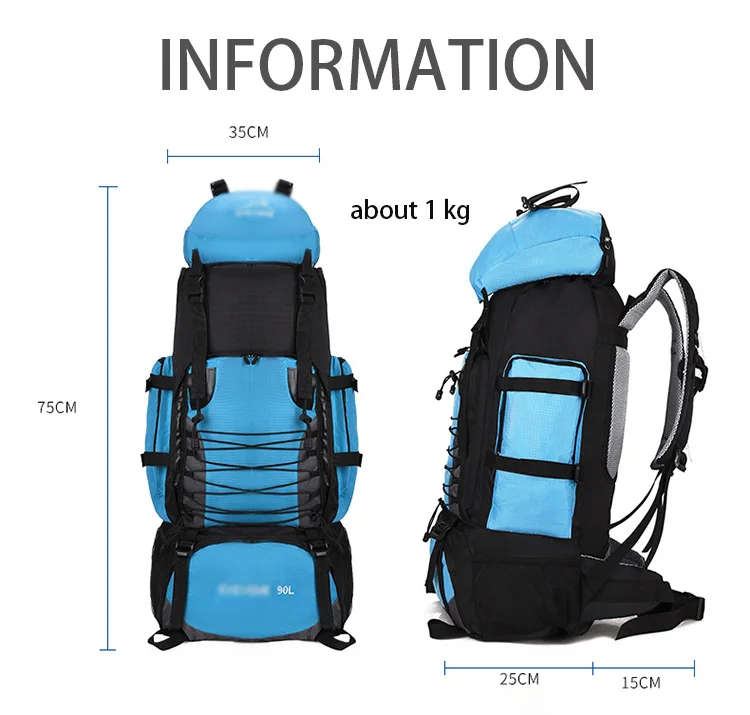 90 Liters Long Journey Outdoor Tracking Mountaineering Backpack Sport ...