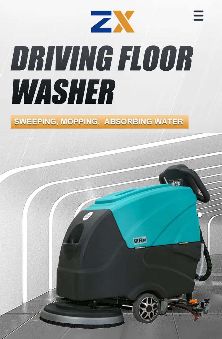 Hot Sale Zx-wb50 Walk Behind Sweeper,Factory Workshop Floor Scrubber ...