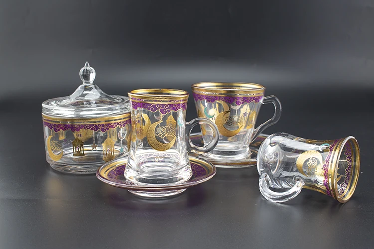 New RAMADAN Design Arabic Coffee Cup Set Turkish Tea Cups With Saucer ...