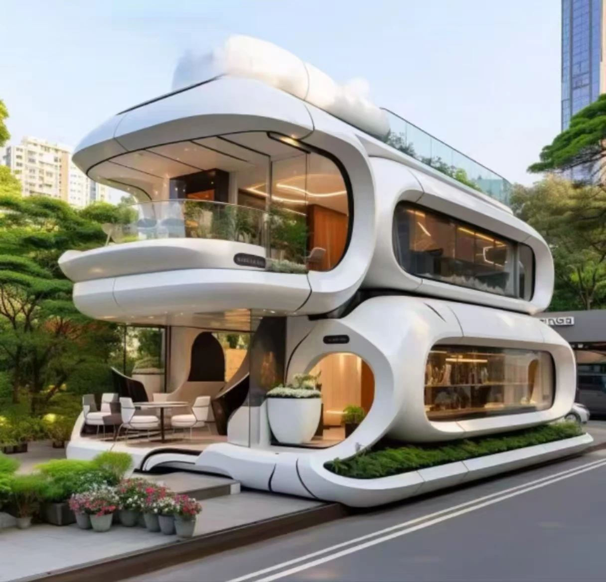 Modern Customization Luxury Modular 20ft 40ft Prefabricated Space Capsule Container House ...