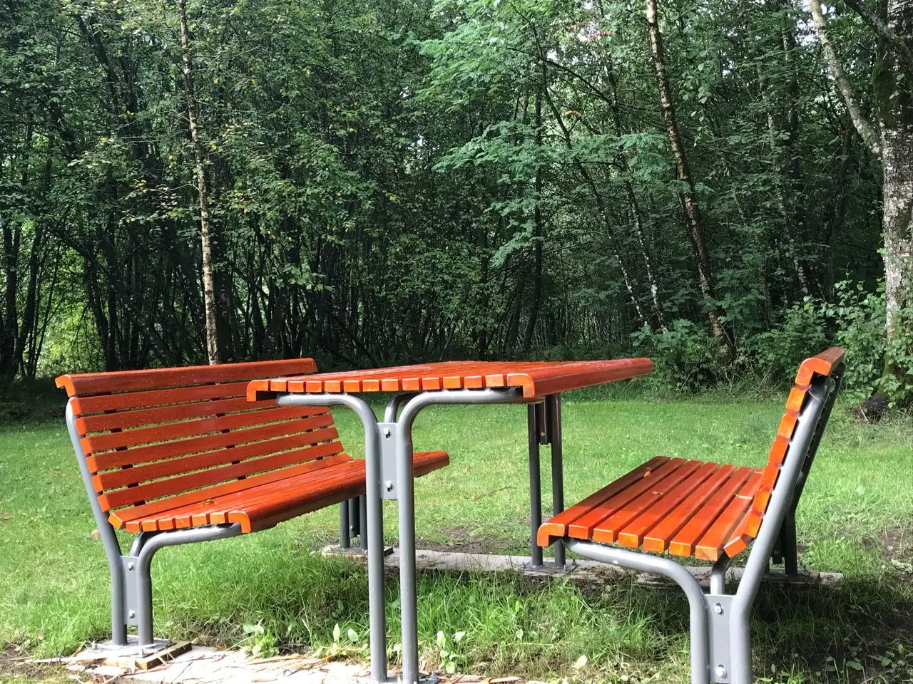 Outdoor Furniture Metal Picnic Table Bench Set Durable Iron Picnic ...