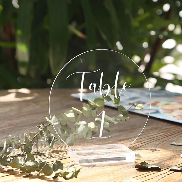 Clear Acrylic Table Sign Holder - Wedding Table Numbers