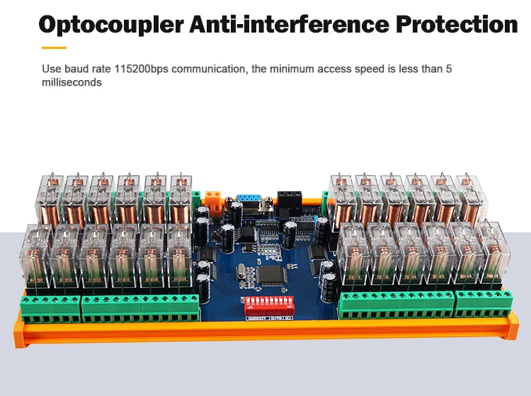 24-channel Rs485 Communication Modbus Rtu/232 Dc24v Relay Output Module ...