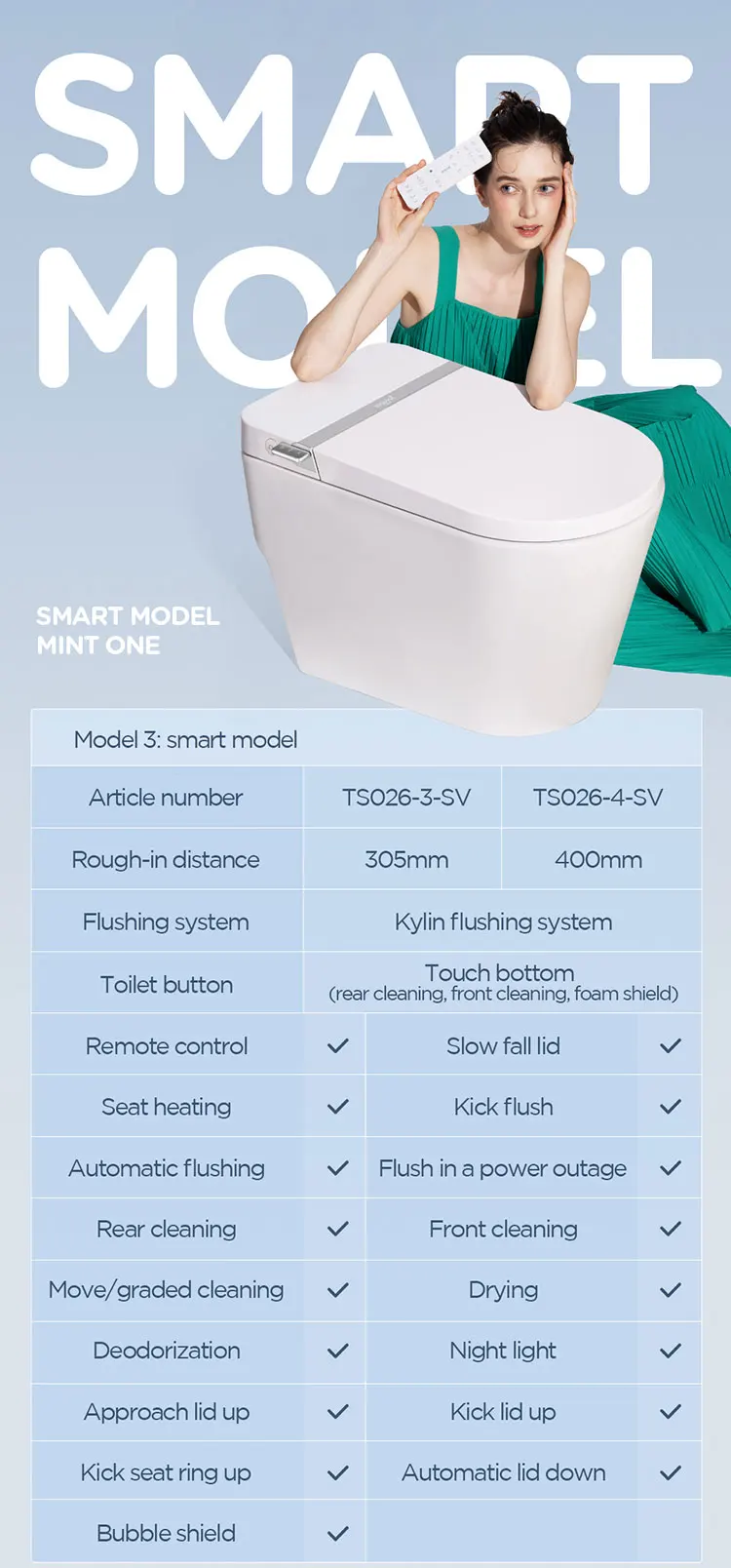 Axent Mint Tankless Western Toilet Smart Intelligent Automatic Ceramic Toilet Bowl Ceramic ...