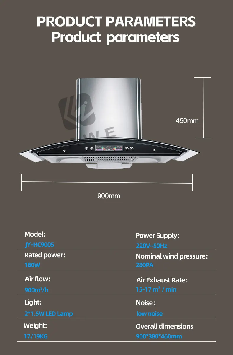 Factory Kitchen Cooker Hood Easy to Clean Exhaust 90cm Major Kitchen ...