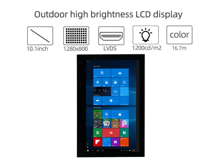 10.1 Inch Tft Lcd Display 1280x800 Lvds Interface Ips High Brightness Lcd Panel - Buy 10.1 Inch ...