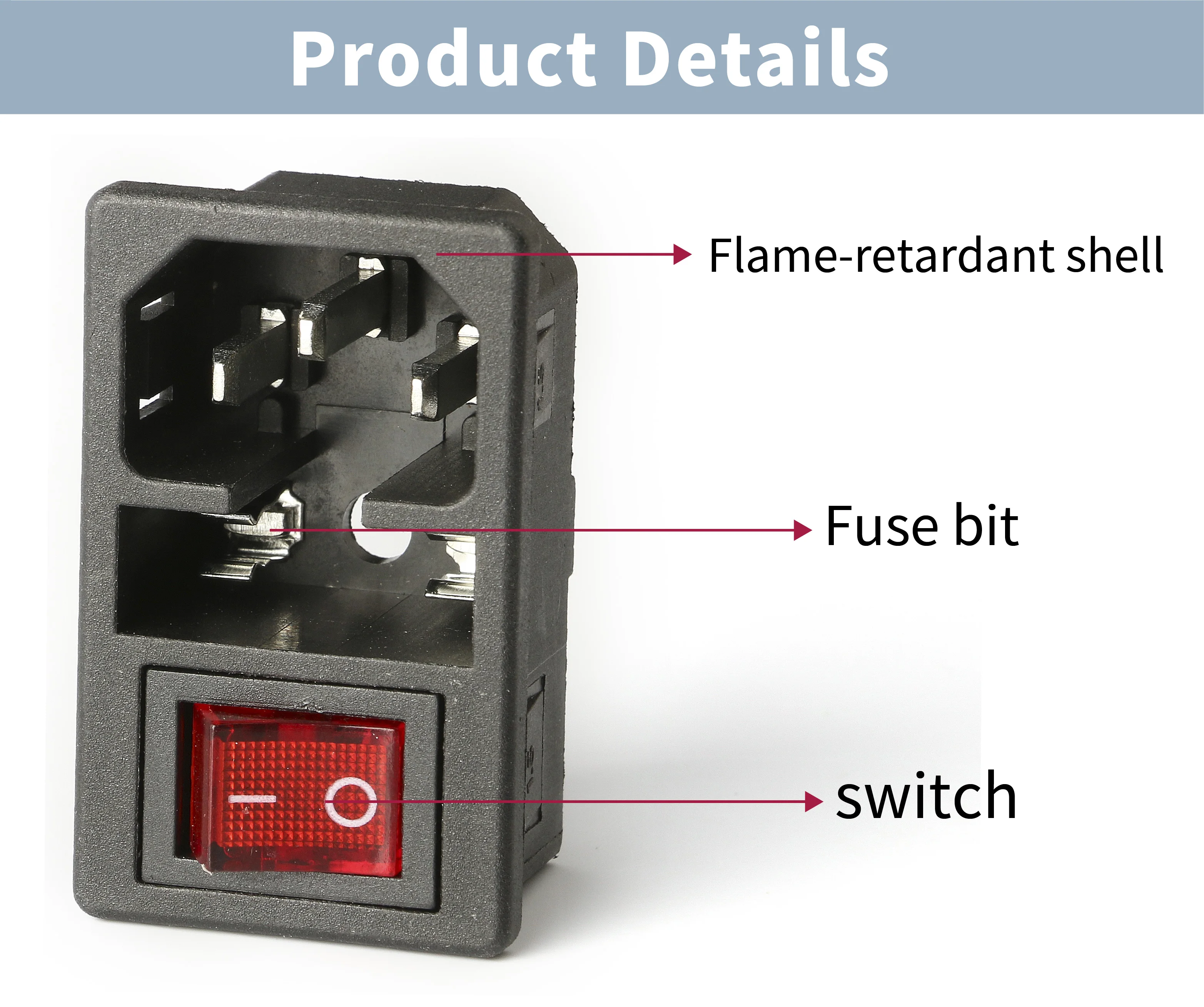 C13 3pin AC Power Female Socket Receptacle - EU Standard