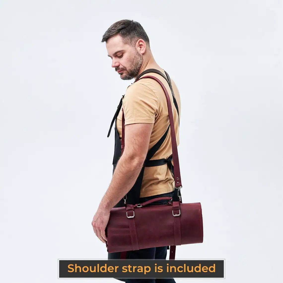 Custom Knife Roll Chef Bag Anniversary Gift Pure Cowhide Handcrafted ...