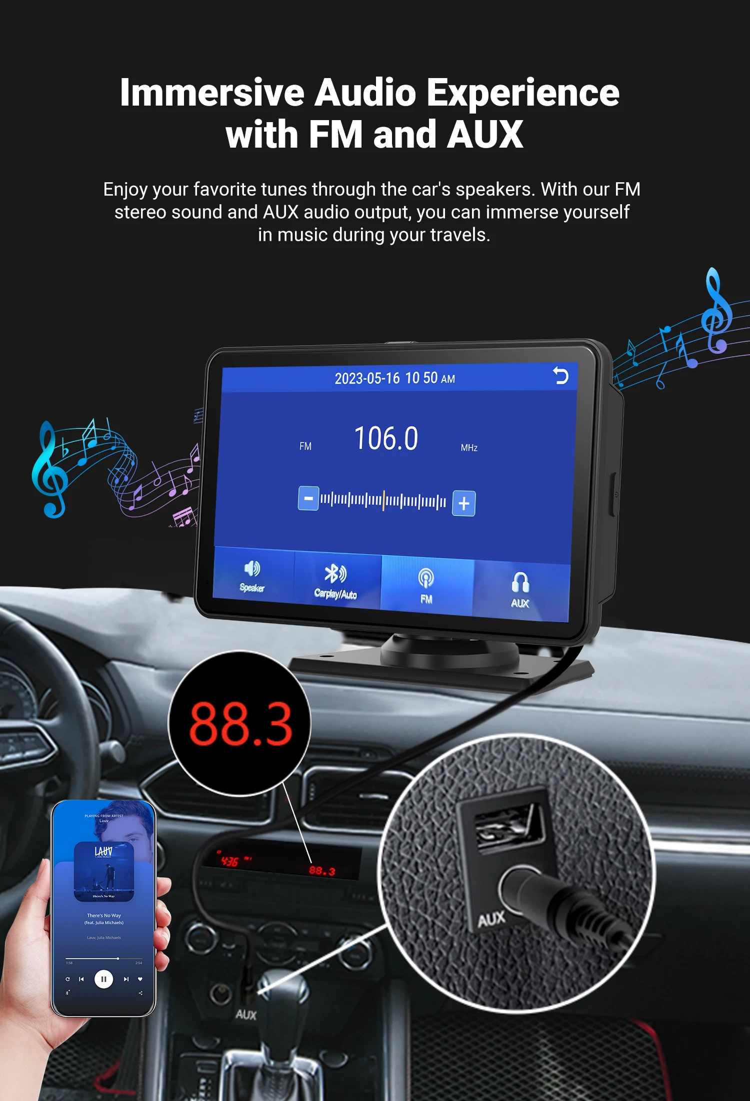 Ottocast Wireless Carplay Universal 7inch Carplay Screen Android Auto ...