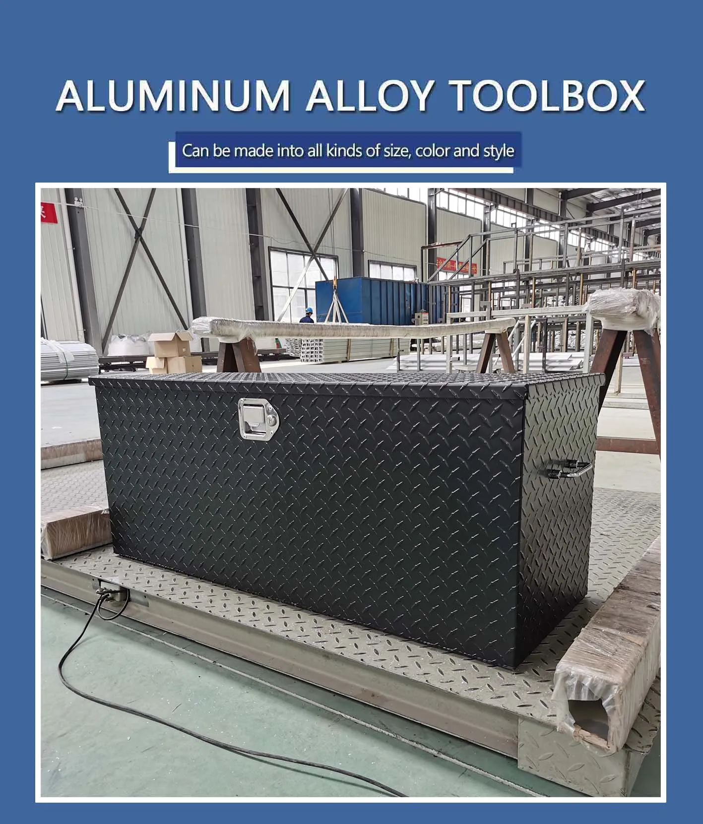 Aluminum Ute Truck Trailer Tool Box Heavy Duty Stationary Diamond Plate ...