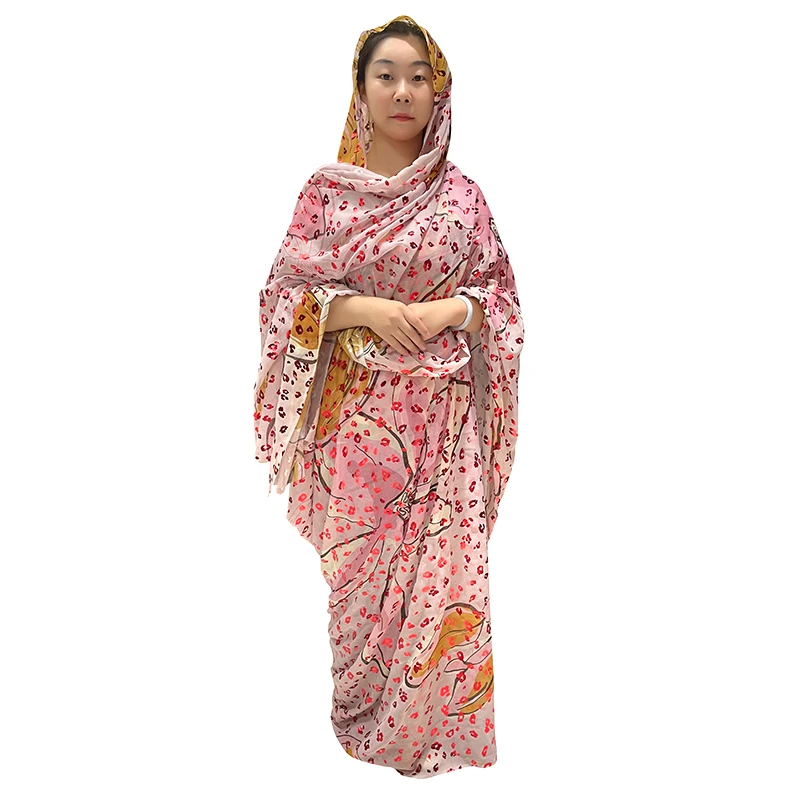 Sudanese Women Stamp Toub Digital Cotton Voile Total Cotton Fabric In ...