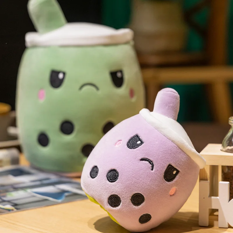 Kawaii Reversible Boba Plush Toys - Double-Sided Fun