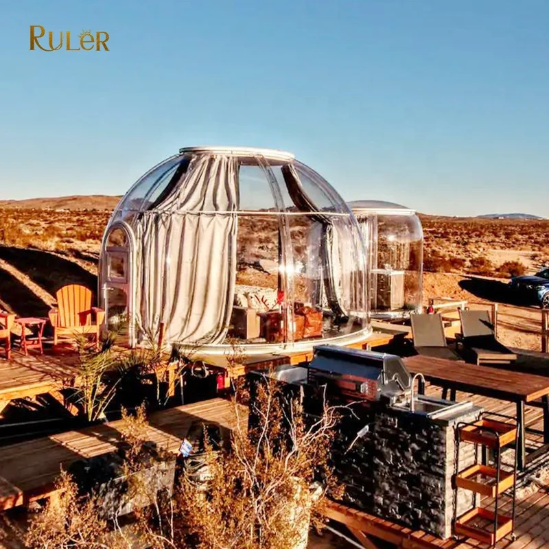 Modular Dome House 5M6M igloo geodesic dome tent Outdoor Hotel PC clear ...
