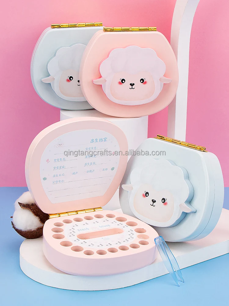 Children Deciduous Teeth Box Keep Memory Cute Children Tooth Container Gift Wooden Kids Keepsake ...