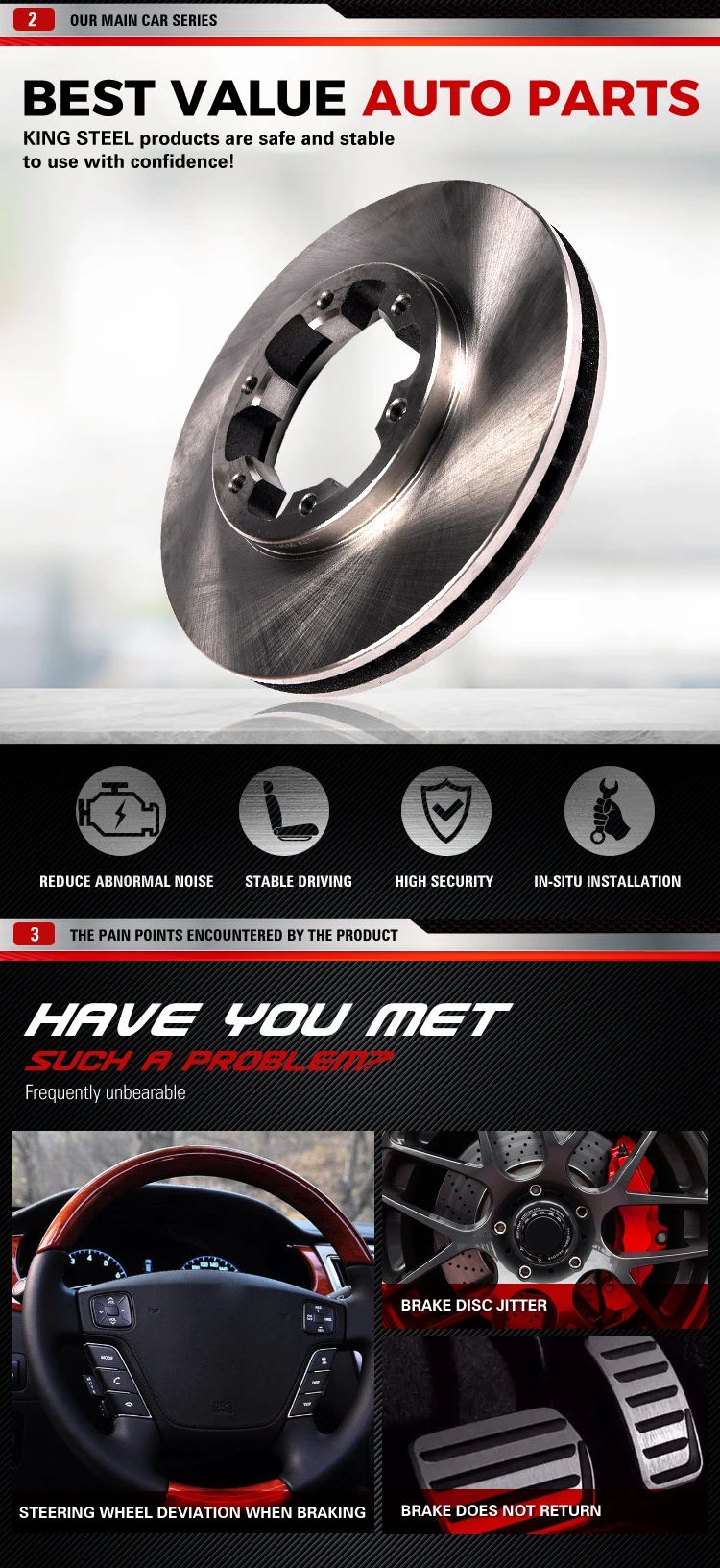 KINGSTEEL-piezas de freno de disco hidráulico delantero, OEM 43512 ...