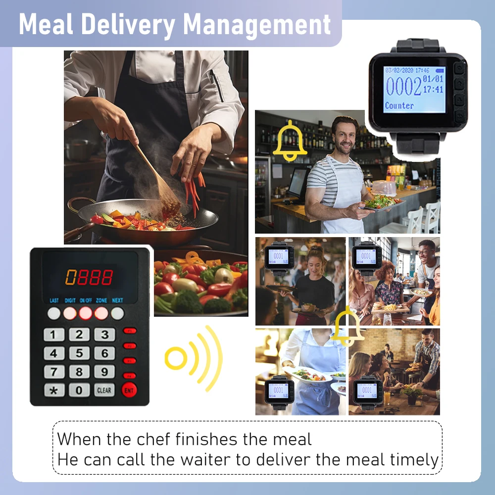 Restaurant Pager System Wireless Calling System Kitchen Paging Waiter ...