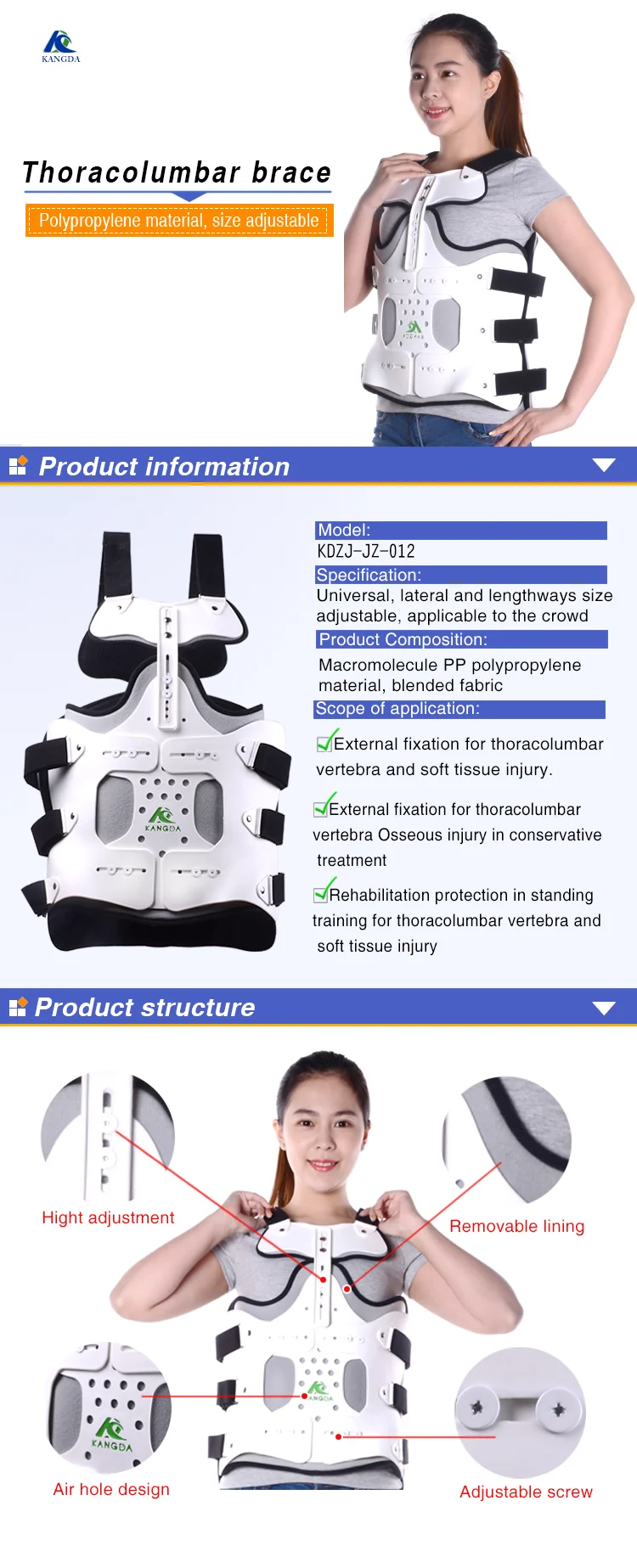 Factory Sell TLSO Back Support Lumbar Brace THORACIC MEDICAL BACK BRACE ...
