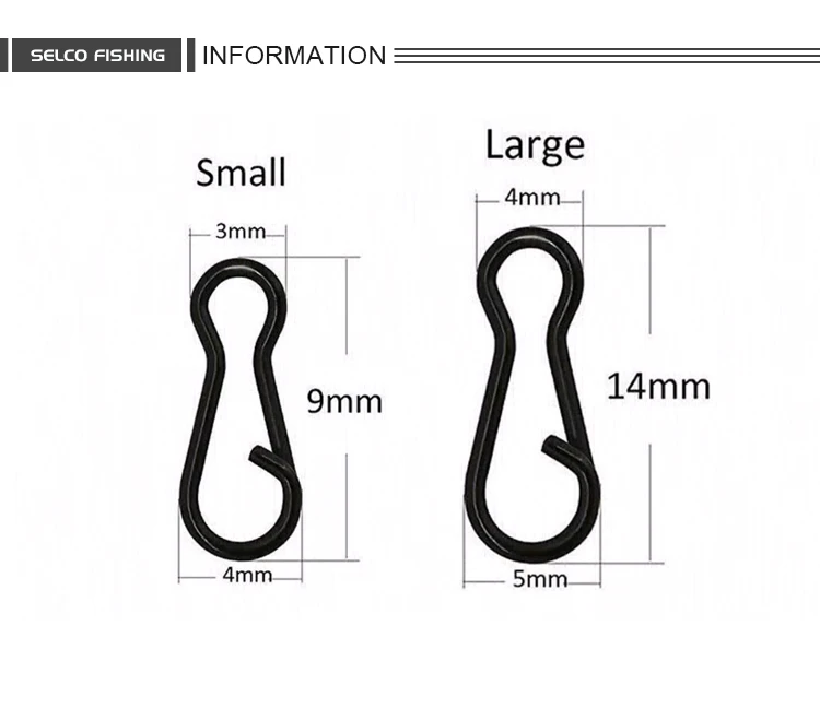 Matt Black Steel Fishing Quick Release Clips Carp Fishing Speed Link ...