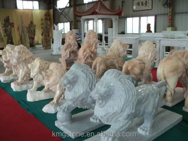Large Elegant Outdoor Lion Statues Natural Design Style Granite ...