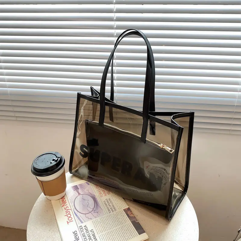 Bridesmaid Clear Beach Bag - Custom Tote PVC Shopping Bag