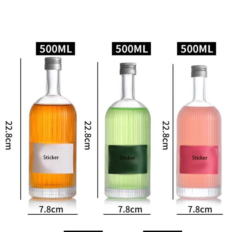 New Empty Round 500ml Round Cold Brew Coffee Glass Bottles Tea Drinks ...