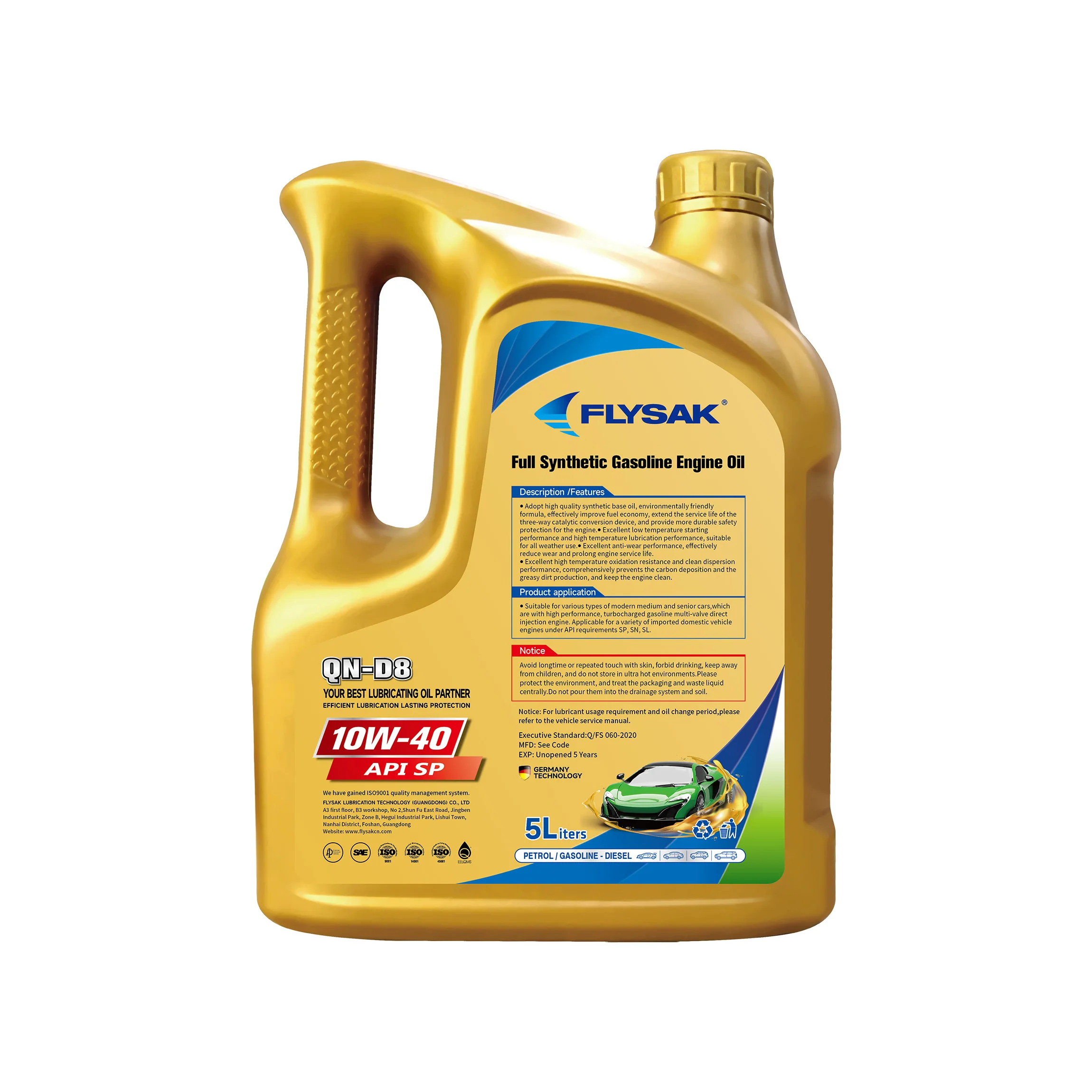 High Quality Gasoline Car Engine Oil Lubricant API SP SAE10W-40 ...
