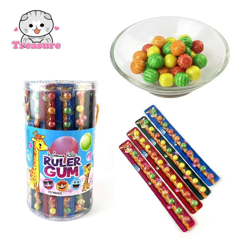 Ruler Bubble Gum Ruler Shaped Package Of Small Watermelon Bubble Gum ...