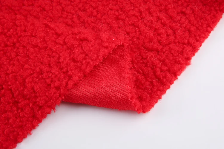 320GSM Plain Dyed 100% Polyester Teddy Fleece Brushed Velvet Fabric ...