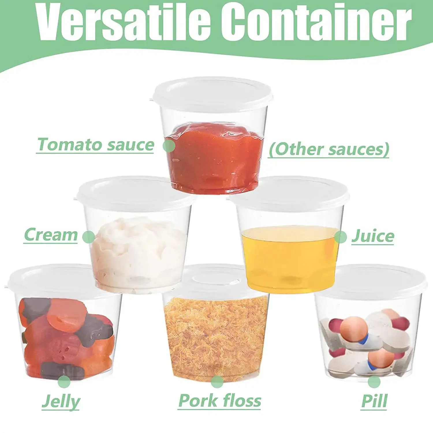 Sauce Cup Disposable 1oz PP Single Wall Transparent Plastic Container ...