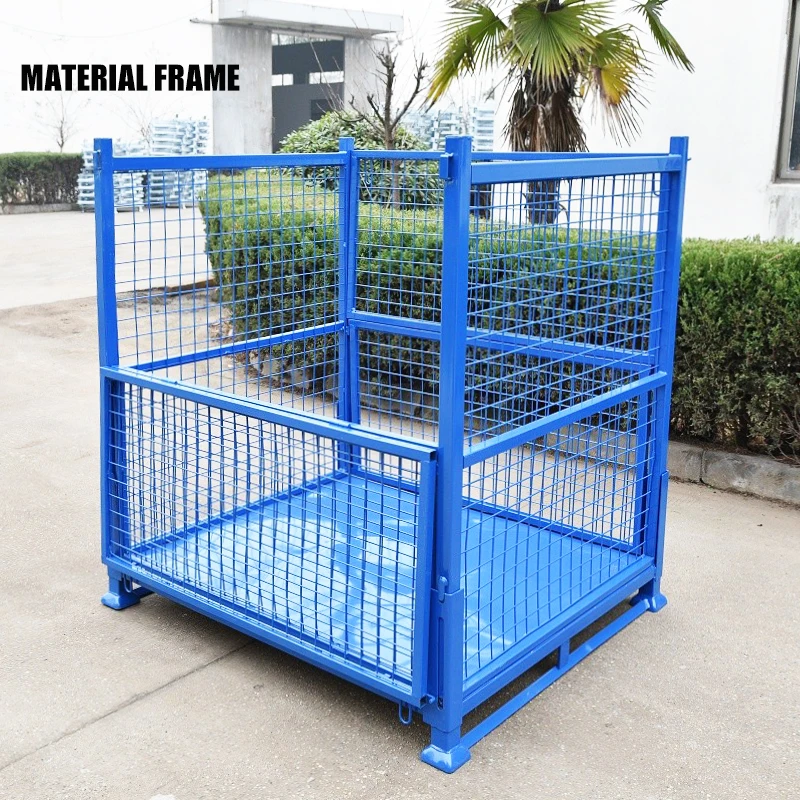 Heavy Duty Bulk Stackable Collapsible Folding Metal Steel Pallet Bin ...