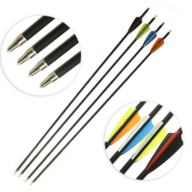 30" Carbon Arrows Spine 500 Archery Practice Target Recurve Bow ...