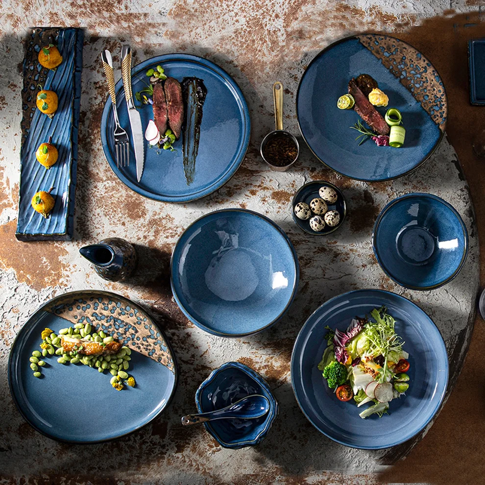 2024 Blue Prato Restaurante Chef Porcelain Dinnerware Set
