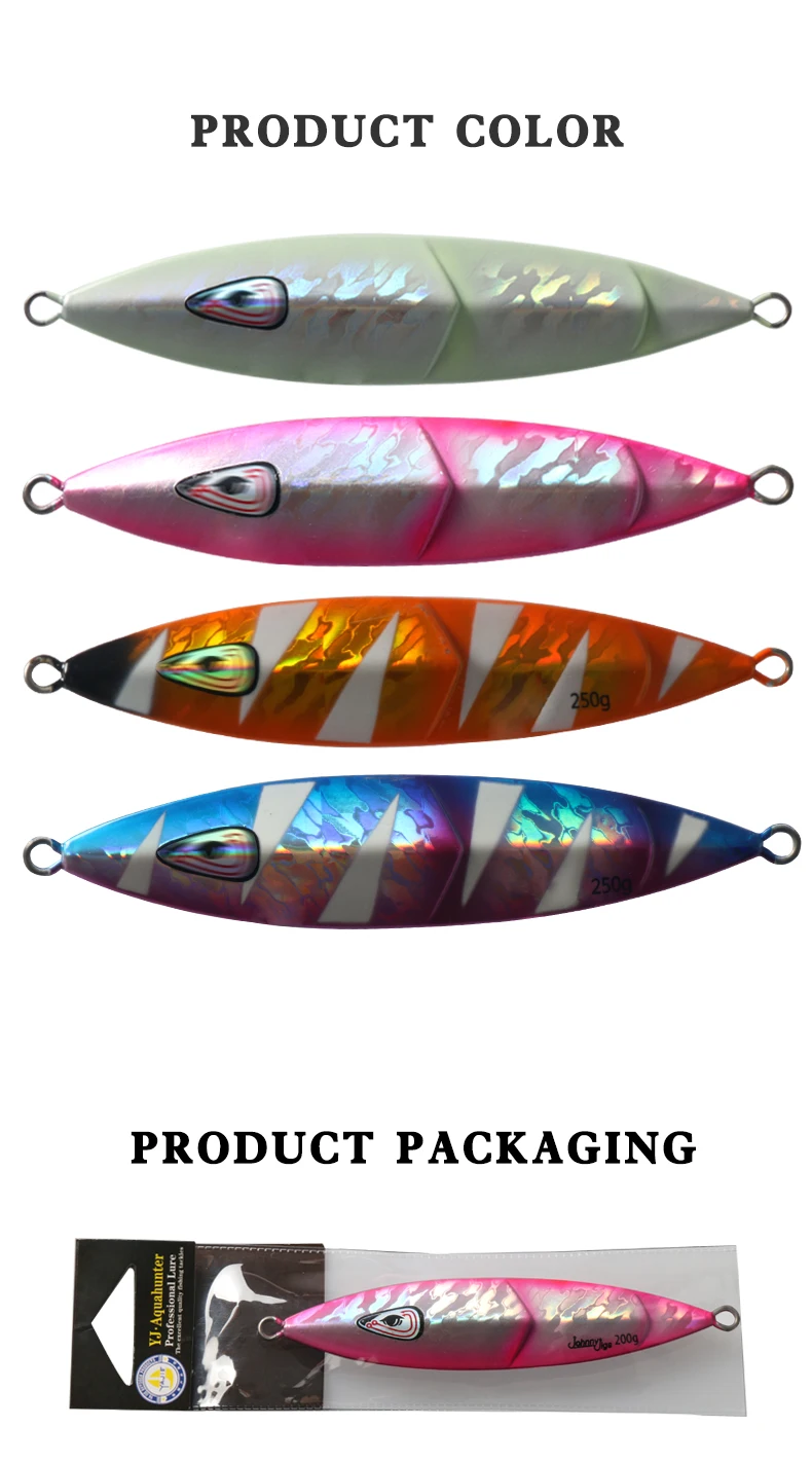 Custom Oem 60g/80g/150g/200g/300g Jig Lures Lead Saltwater Jigging ...