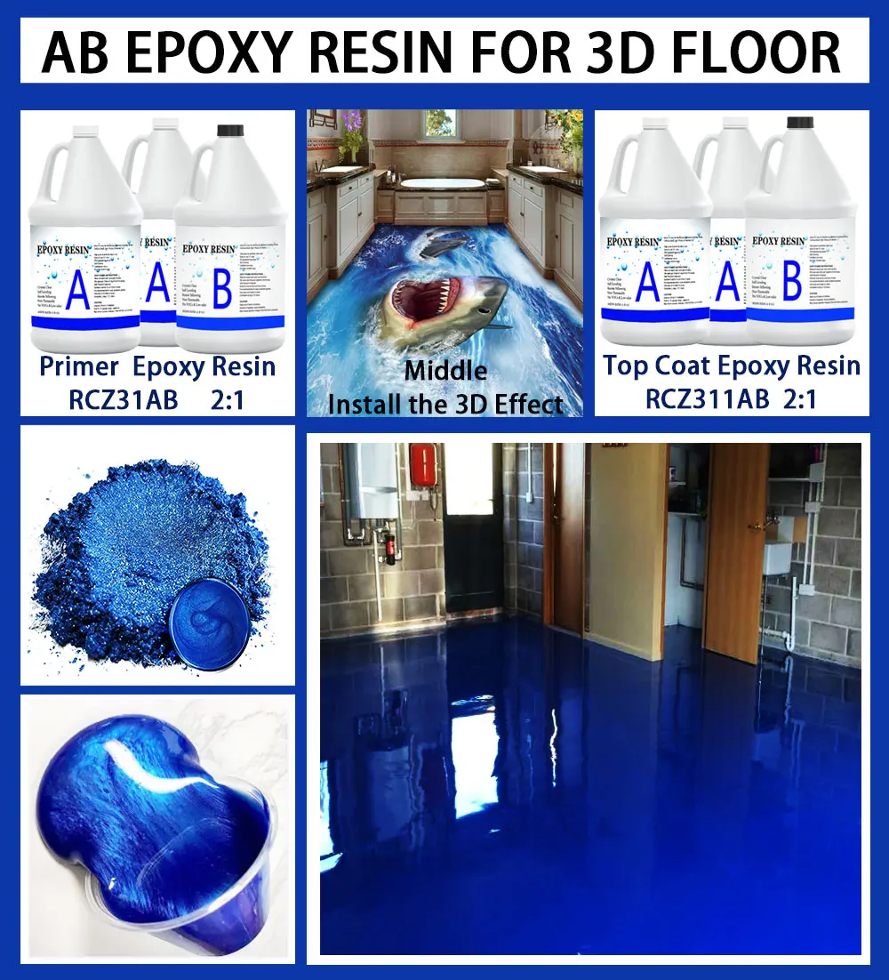 High Quality Crystal Clear Epoxy Resin for 3D Floor Coating