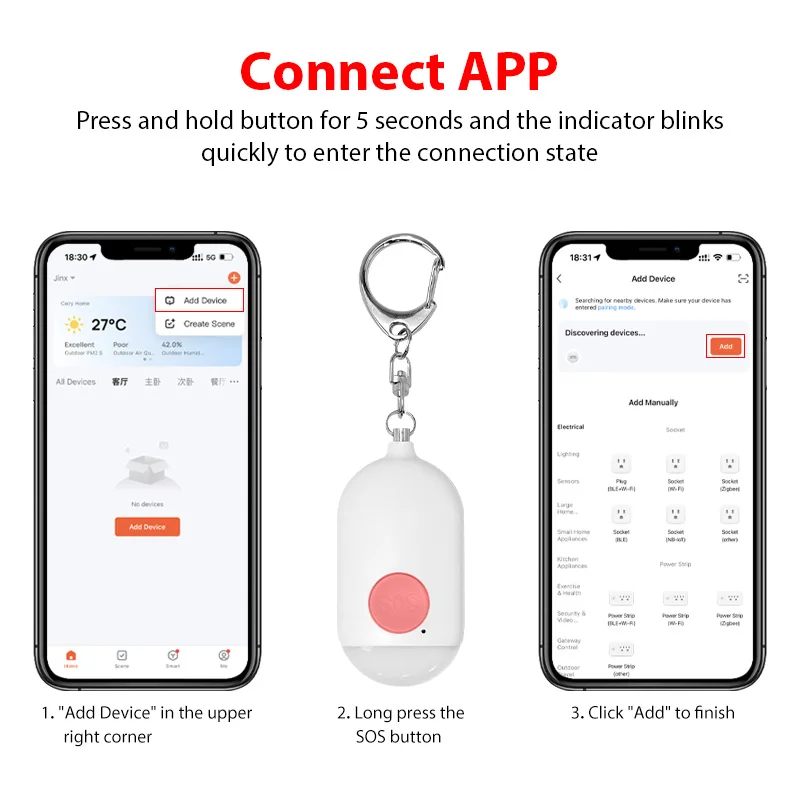 Emergency Sos Anti Attack Alarm Usb Rechargeable Self Defense Alarm ...