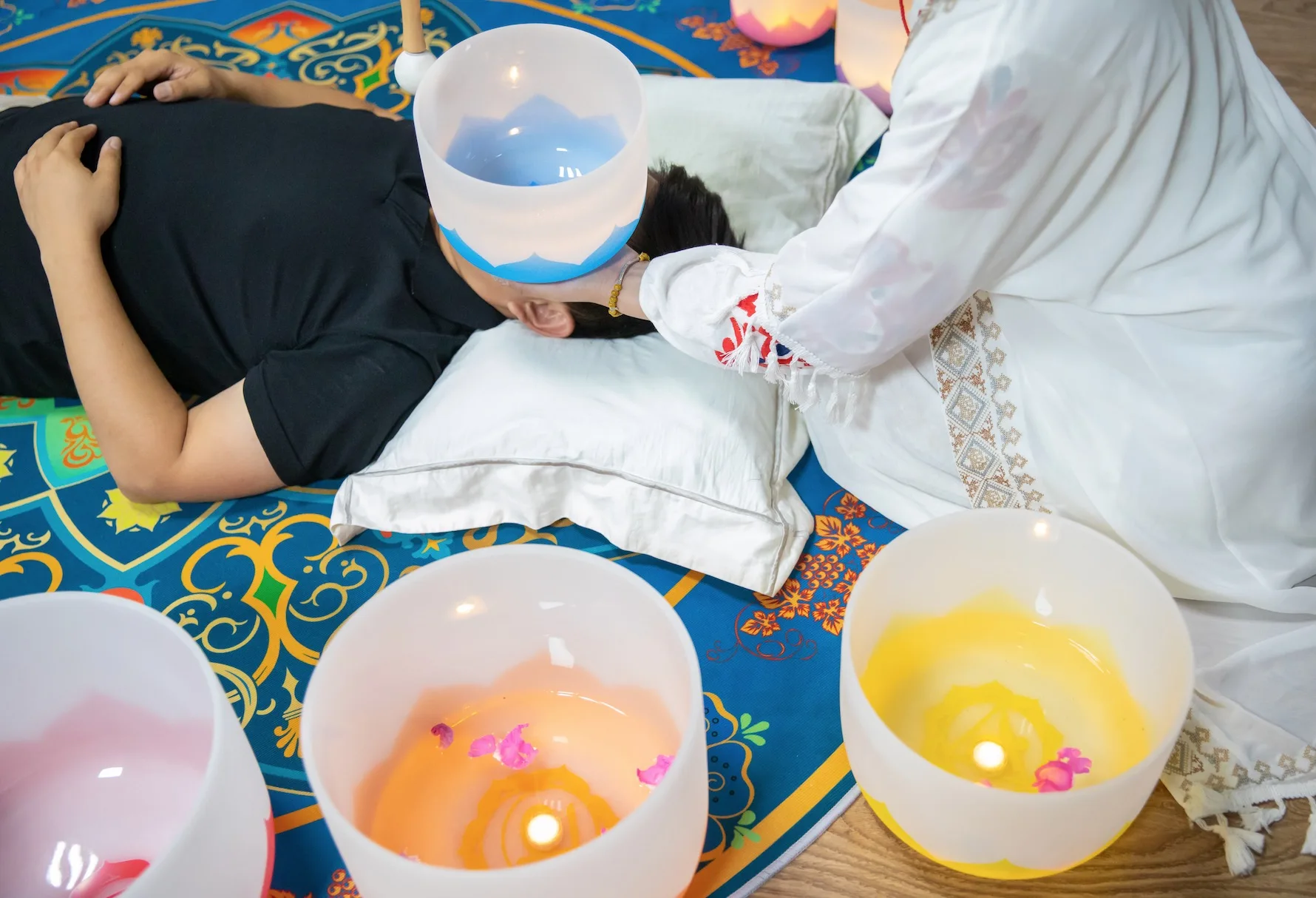 Amazing Brand Pink Clear Crystal Singing Bowls Sets Sound Healing ...