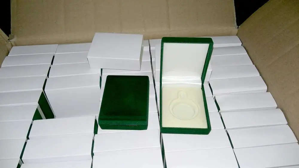 Luxury Flocked Velvet Jewelry Medal Coin Trinket Box - Buy Flocked ...