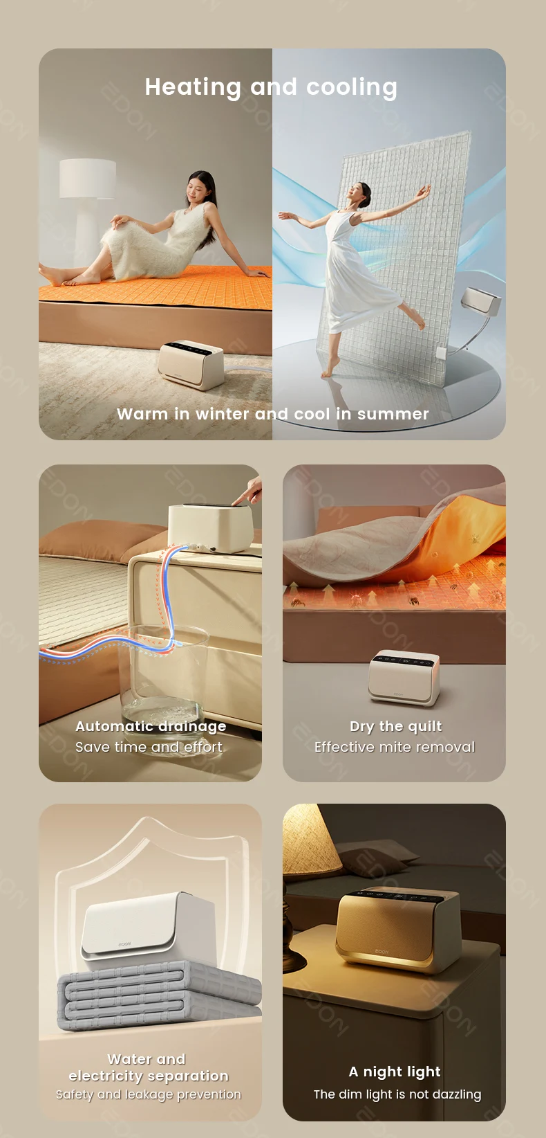 Edon Intelligent Water Circulation Bed Mattress - Warm & Comfortable