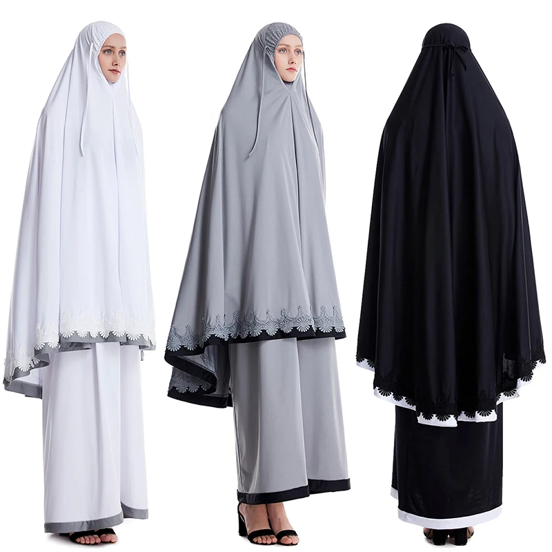 Traditional Eid Ramadan Prayer Chador Jilbab Abaya Muslim Dress Solid ...