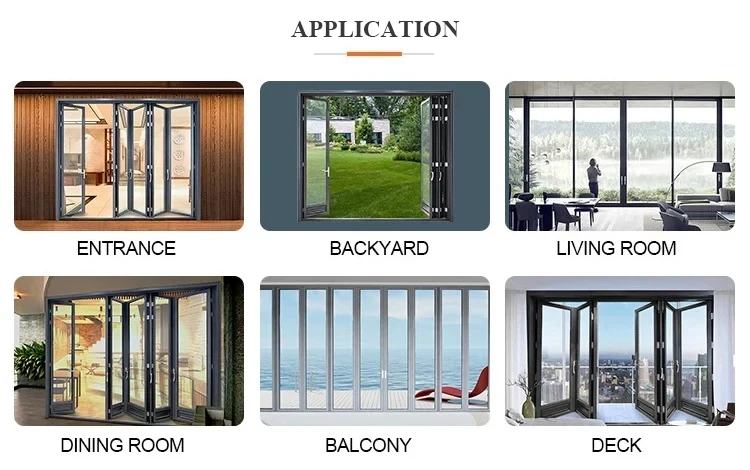 China Customized Aluminium Door Folding Bifold Patio Doors Tempered ...