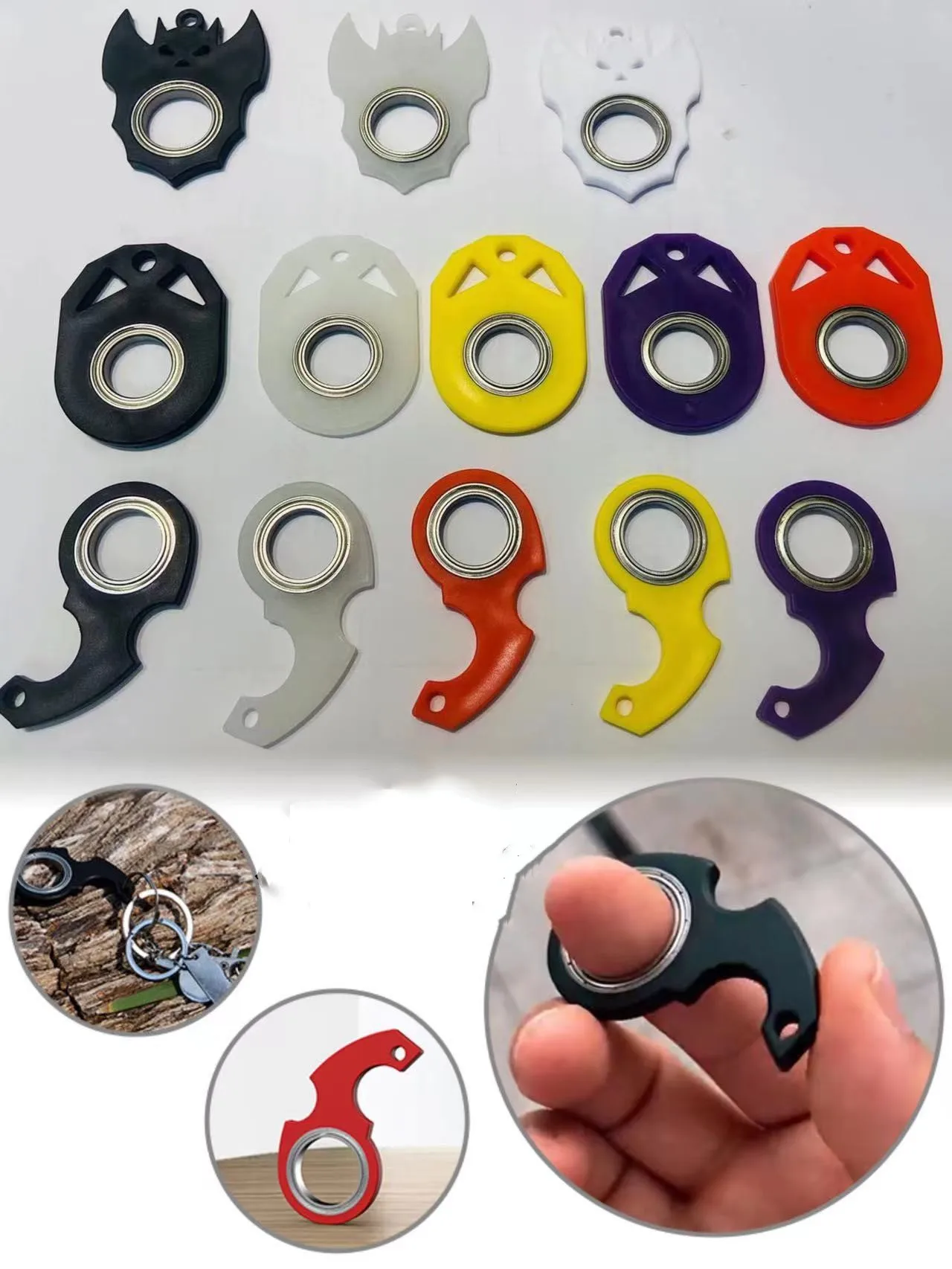 New Creative Plastic Fidget Spinner Keychain Stress Relief Toys ...