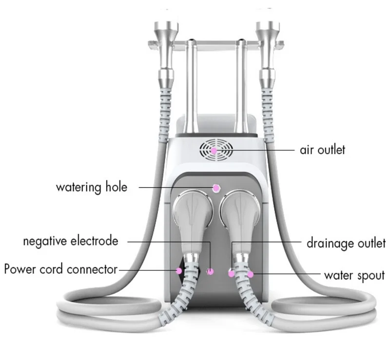 Portable 2 Handles Hot Cold Slimming T Shock Toning Machine