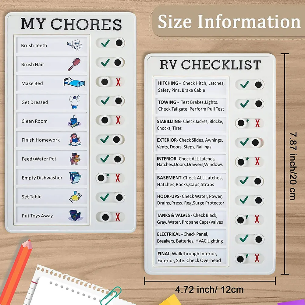 Reusable Chores Checklist Daily Planner Memo Plastic Board Chore Chart Responsibility Behavior ...